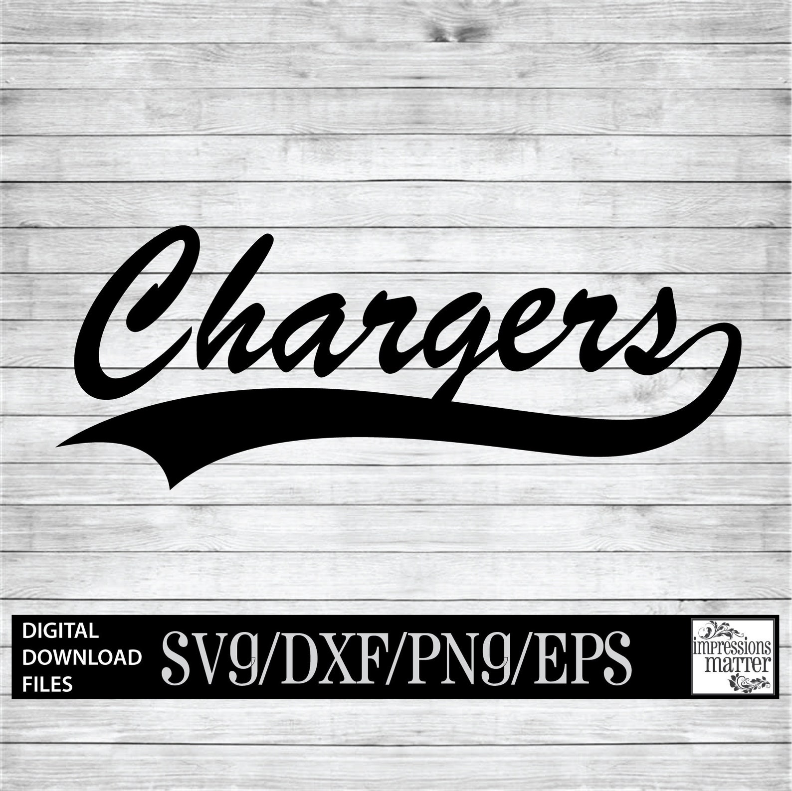 Chargers Script Digital Art File SVG and DXF File for - Etsy