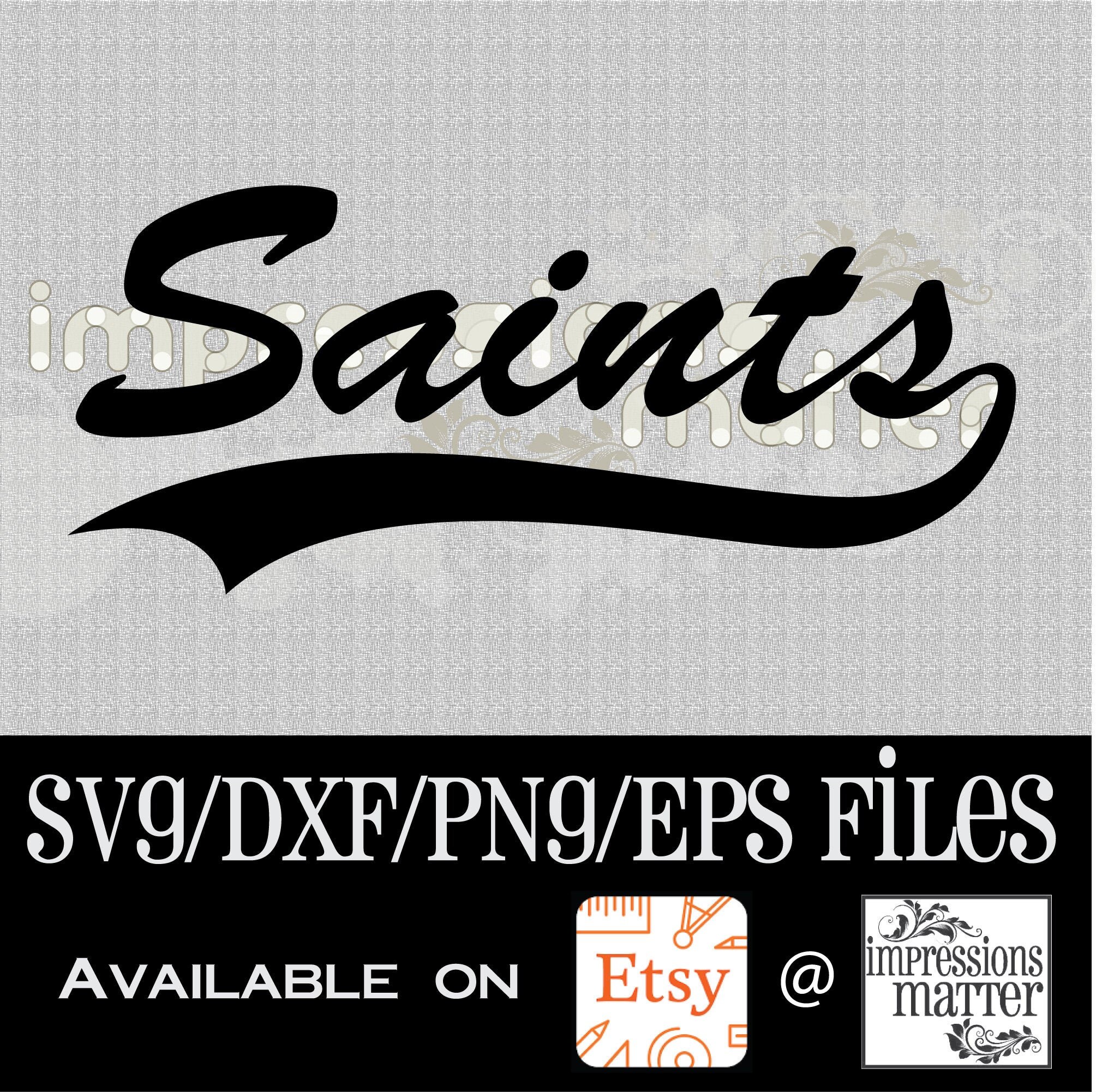 Saints Script Digital Art File SVG and DXF File for Cricut - Etsy
