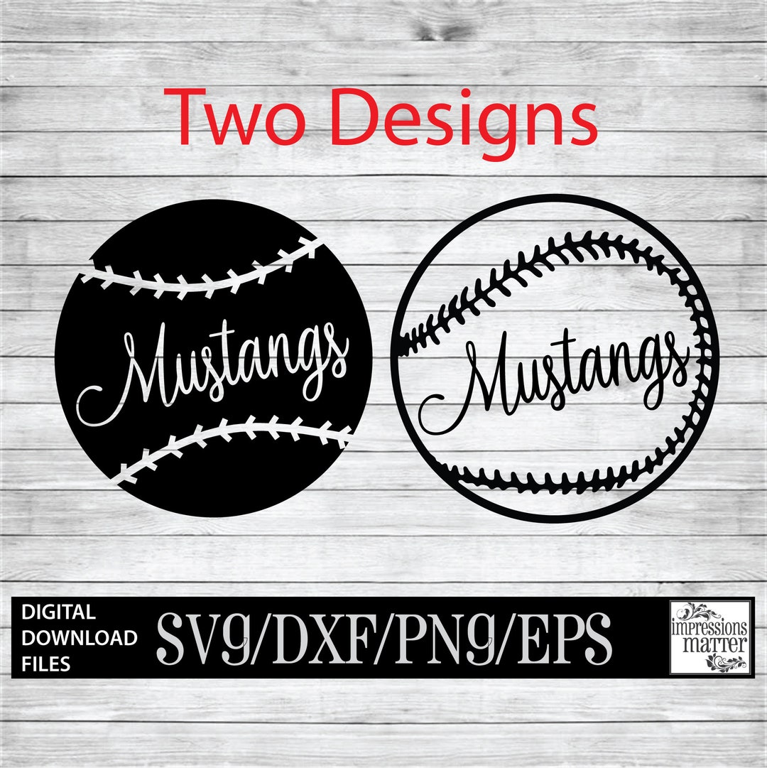 Mustangs Baseball Softball SVG DXF: Mascot Team Logo (digital Download ...