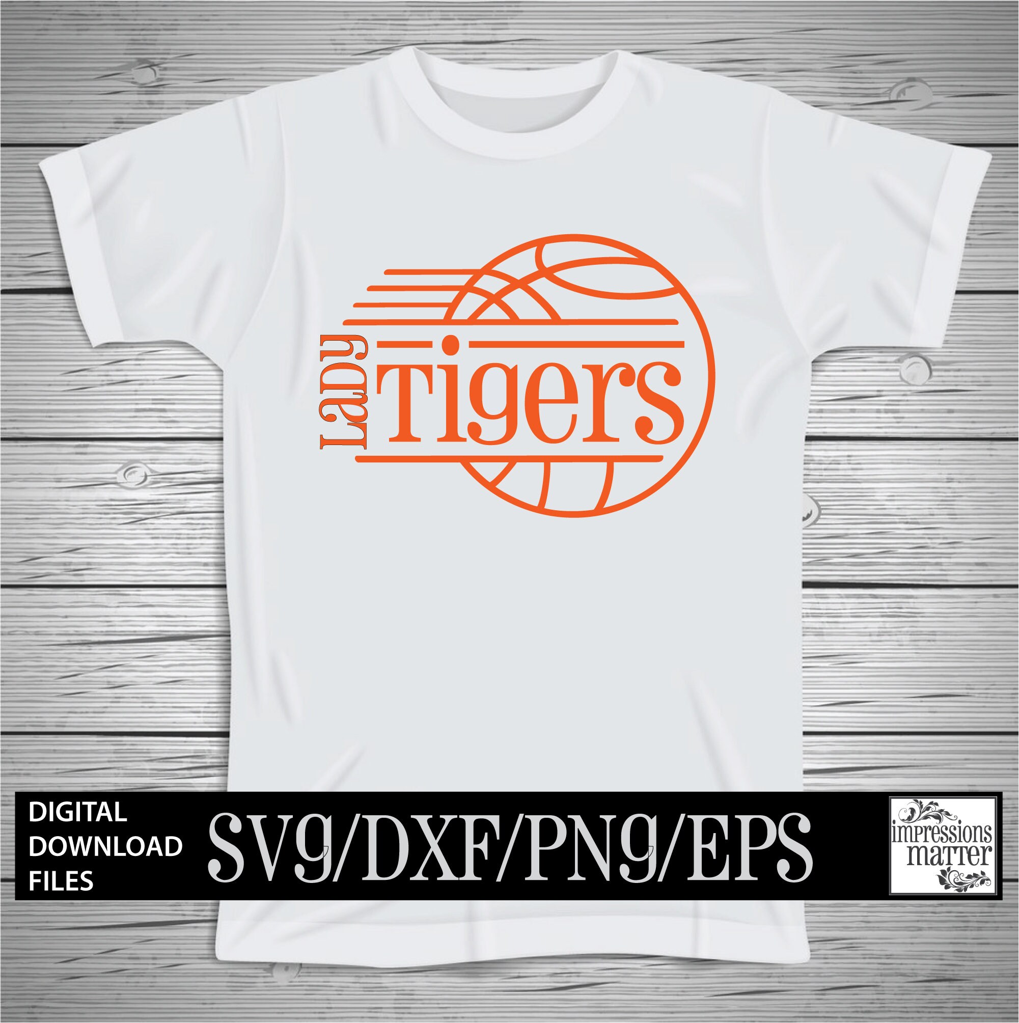 Lady Tigers Basketball Digital Art File SVG and DXF File - Etsy