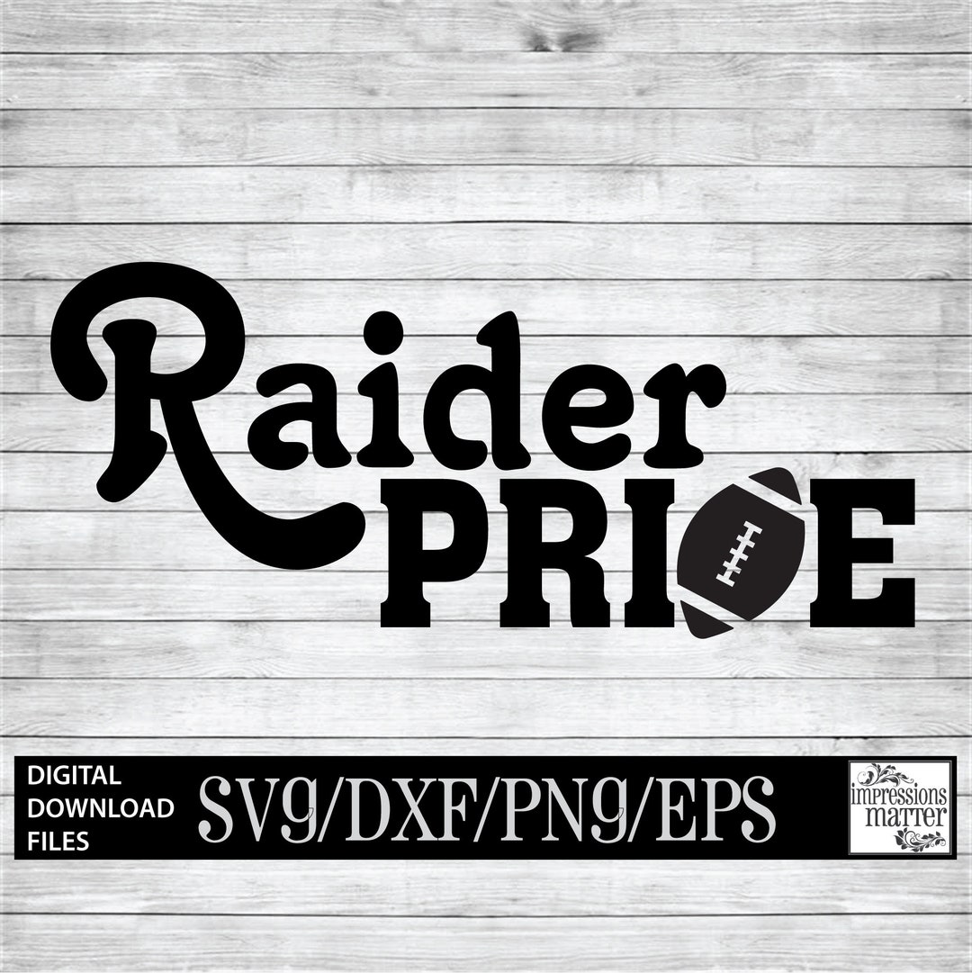 Raider Pride Football - Digital Art File - SVG and DXF File for Cricut ...