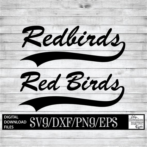 Redbirds Script Digital Art File SVG and DXF File for | Etsy