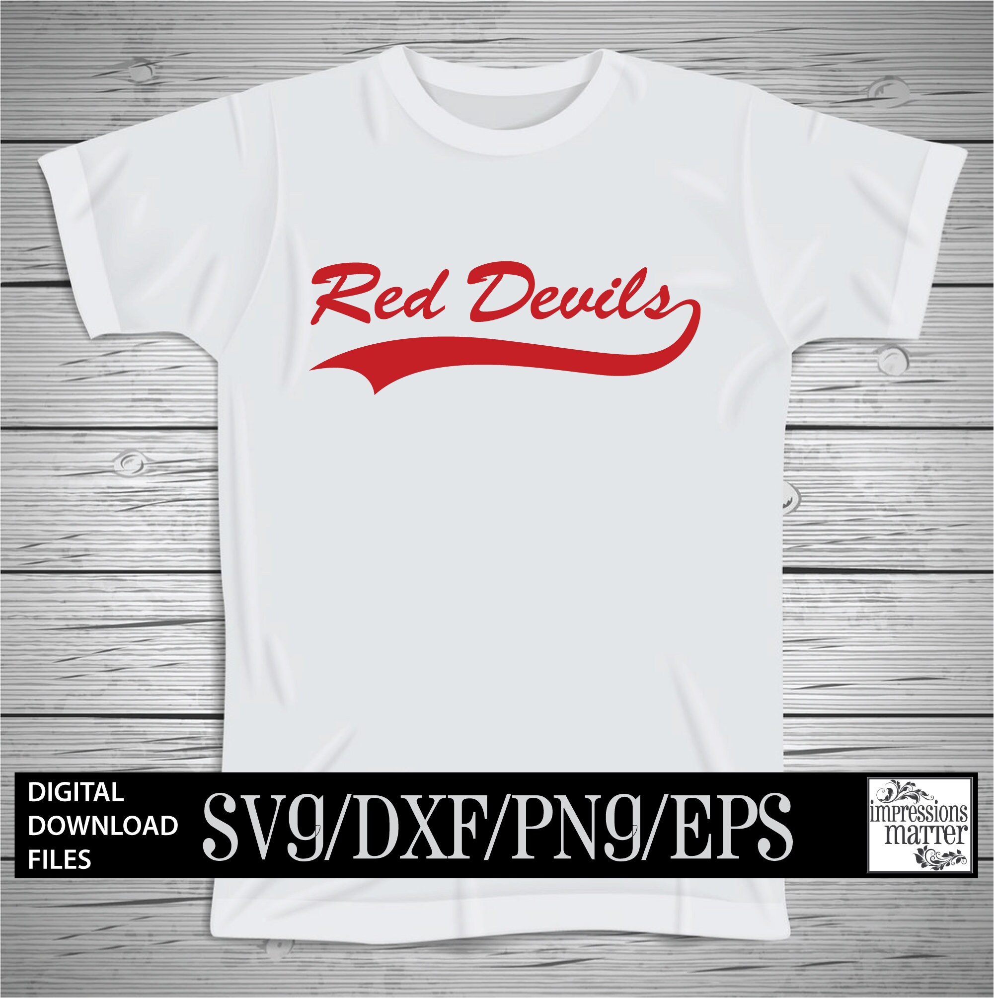 Red Devils Baseball Digital Art File SVG and DXF File for - Etsy