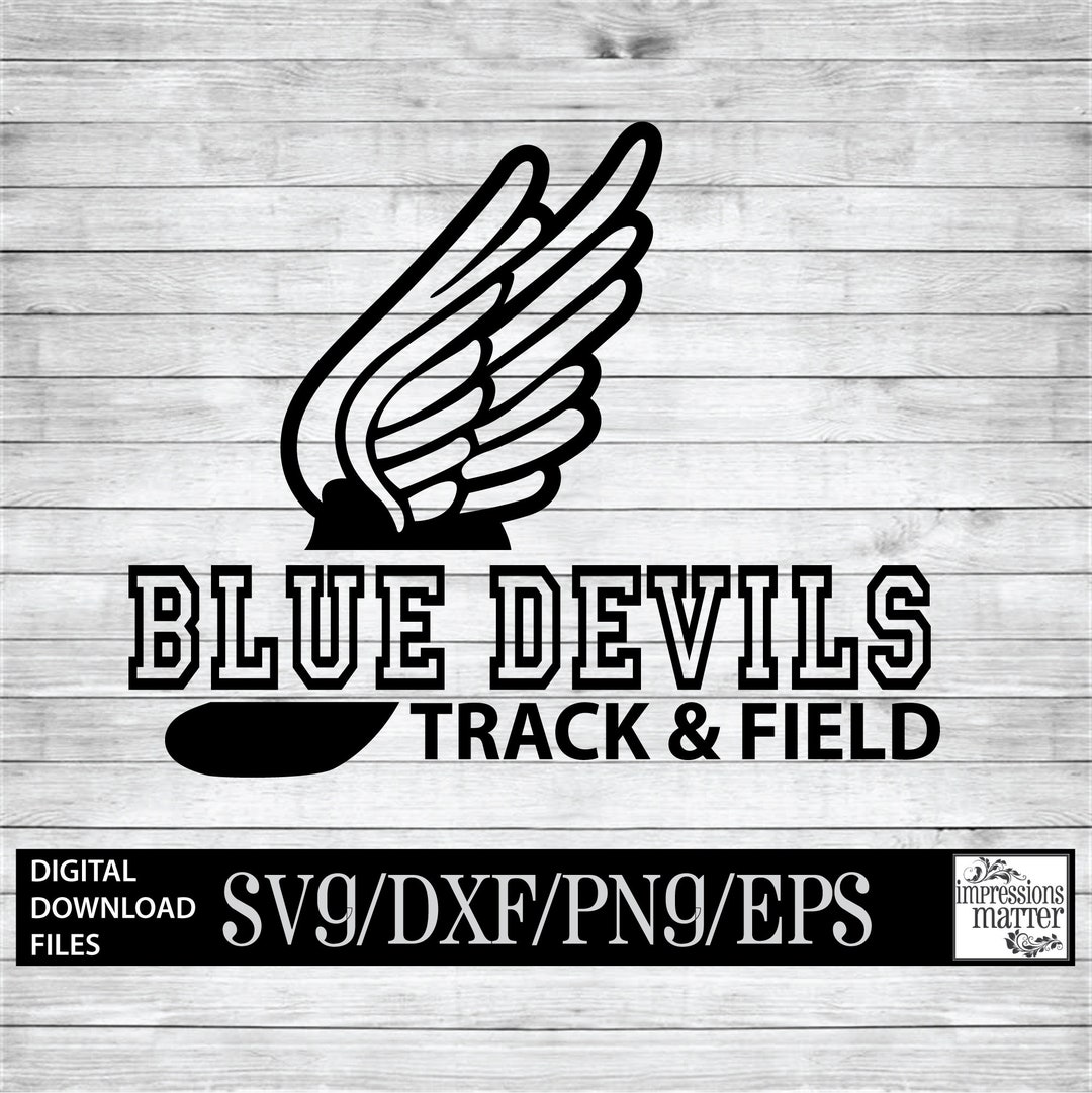 Blue Devils Track - Digital Art File - SVG and DXF File for Cricut ...