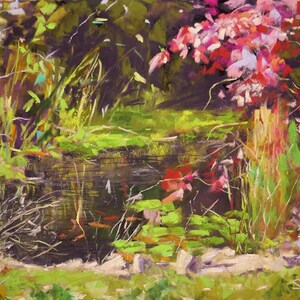 Original Pastel Painting of My Garden Pond Size 32cms X 24cms - Etsy