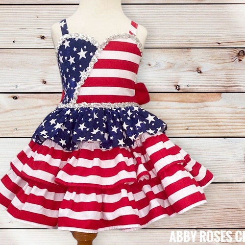 Girls Patriotic Flag Dress Fourth of July 4th Outfit - Etsy