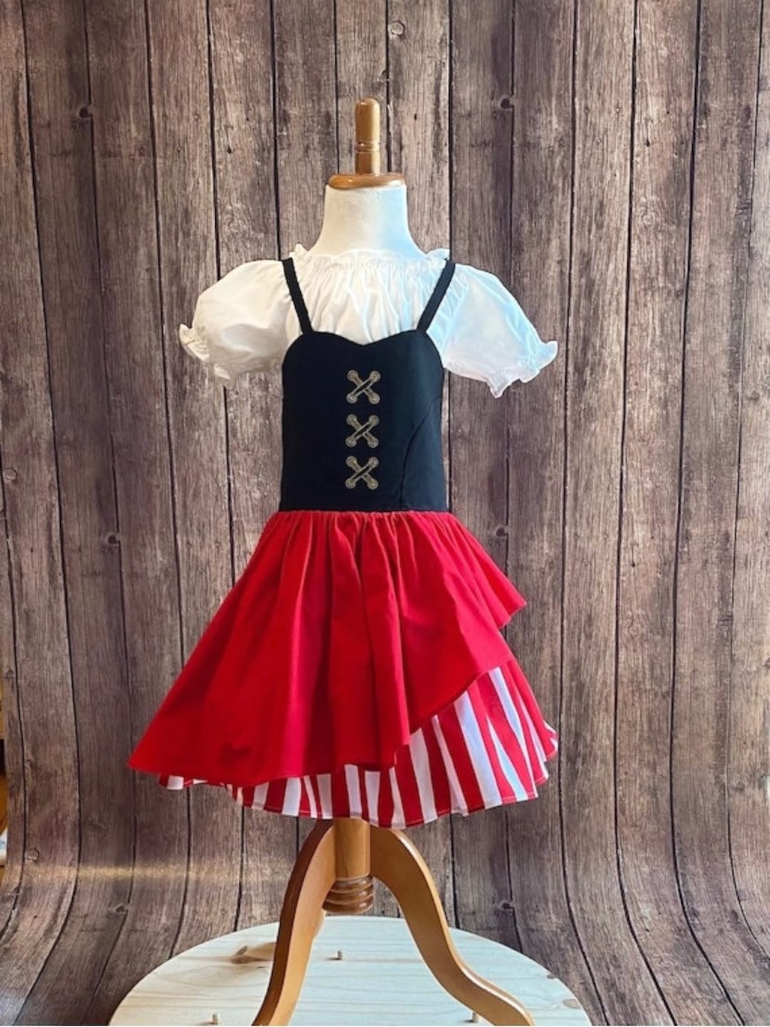 Pirate Dress, Pirate, Girls Pirate Dress. Pirate Costume, Red and White ...