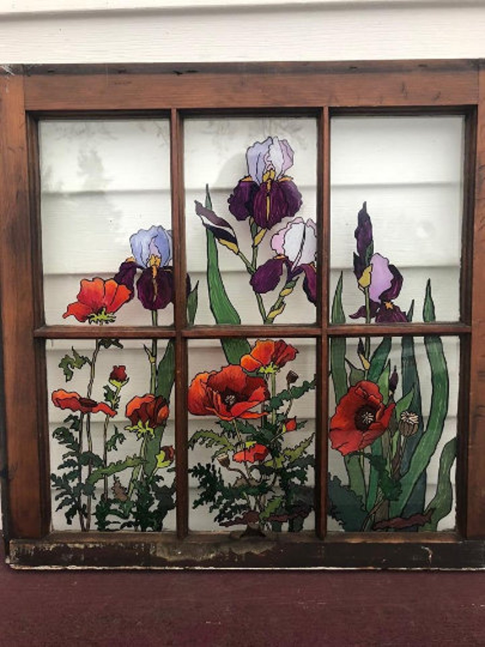 ORDER YOURS Poppy/iris Window | Etsy