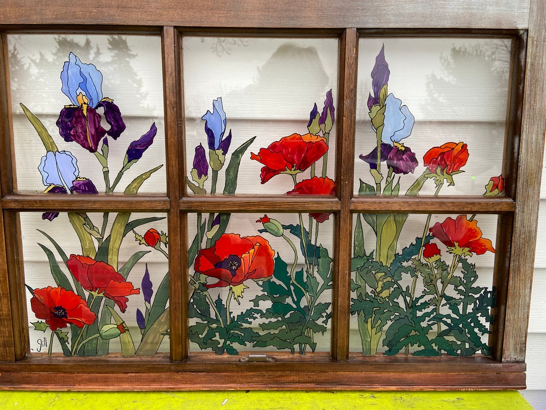 ORDER YOURS Poppy/iris Window - Etsy
