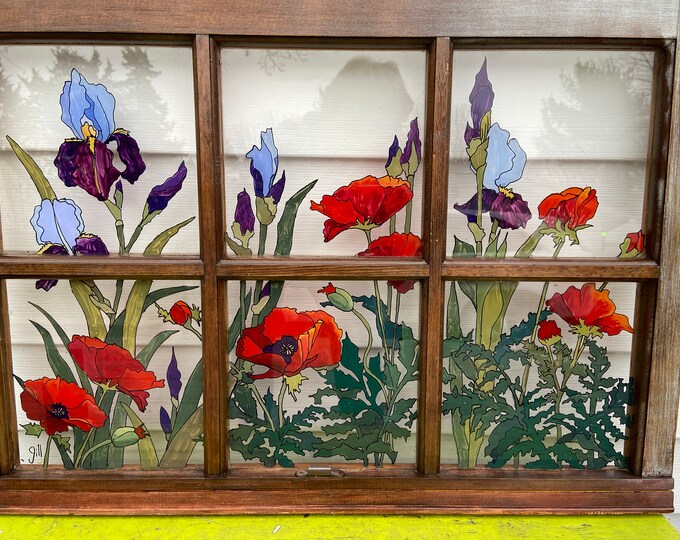 ORDER YOURS Poppy/iris Window - Etsy