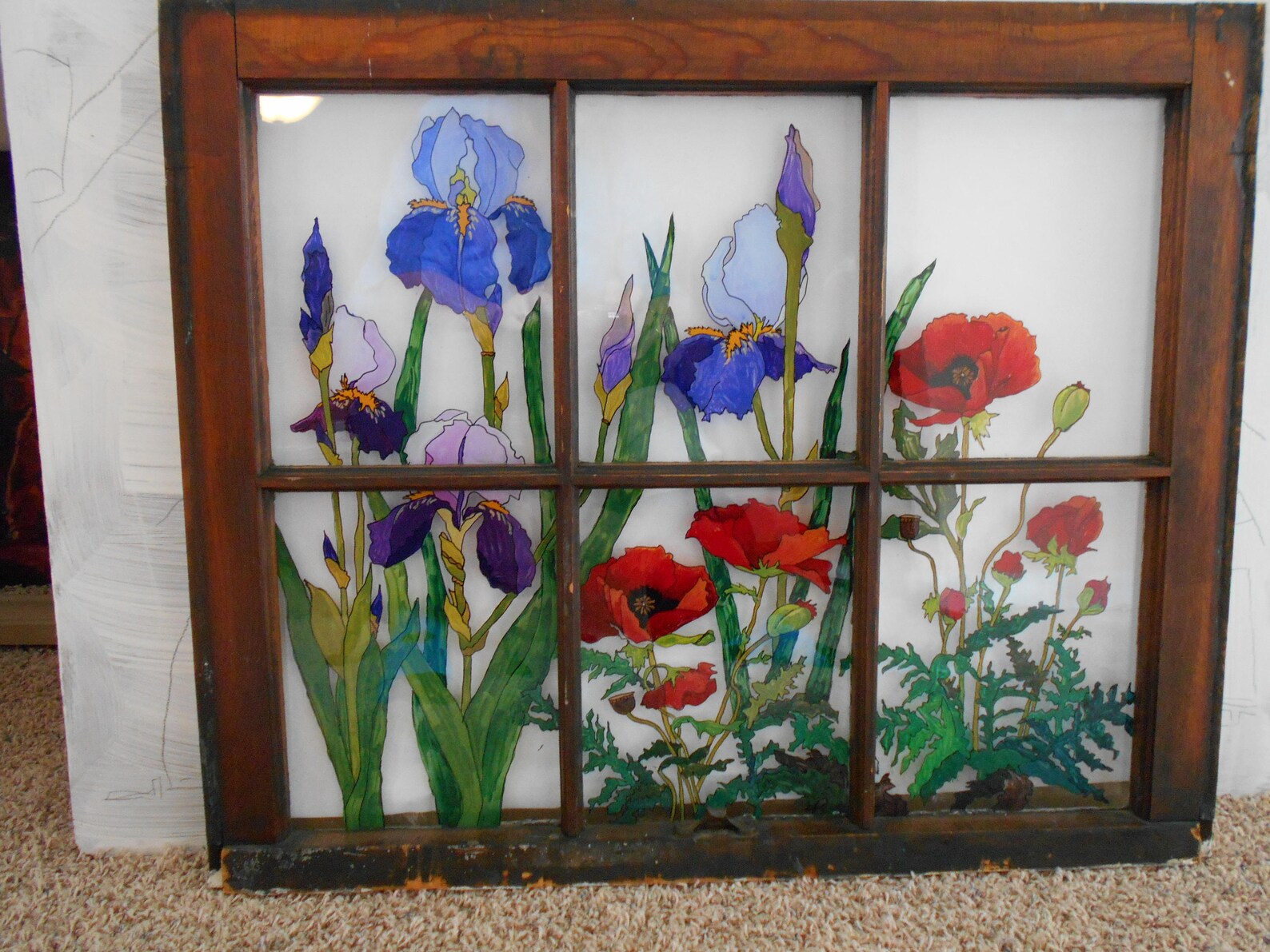 ORDER YOURS Poppy/iris Window | Etsy