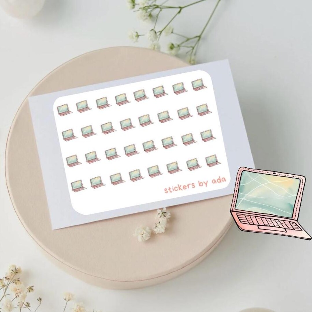 Mini Laptop Stickers to Use in a Daily Planner, Bullet Journal ...