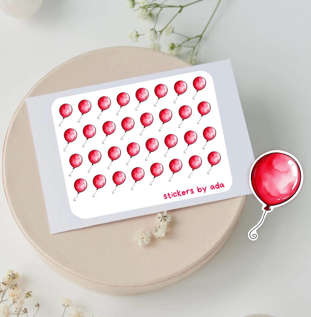 Mini Balloon Stickers to Use in a Daily Planner, Bullet Journal ...