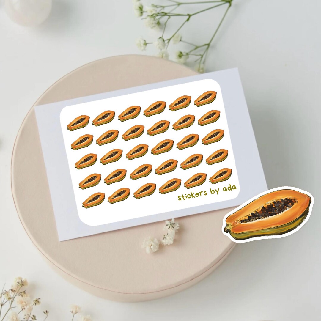 Mini Papaya Stickers: Planner, Journal, Vegan Food, Diet, Fruit - Etsy