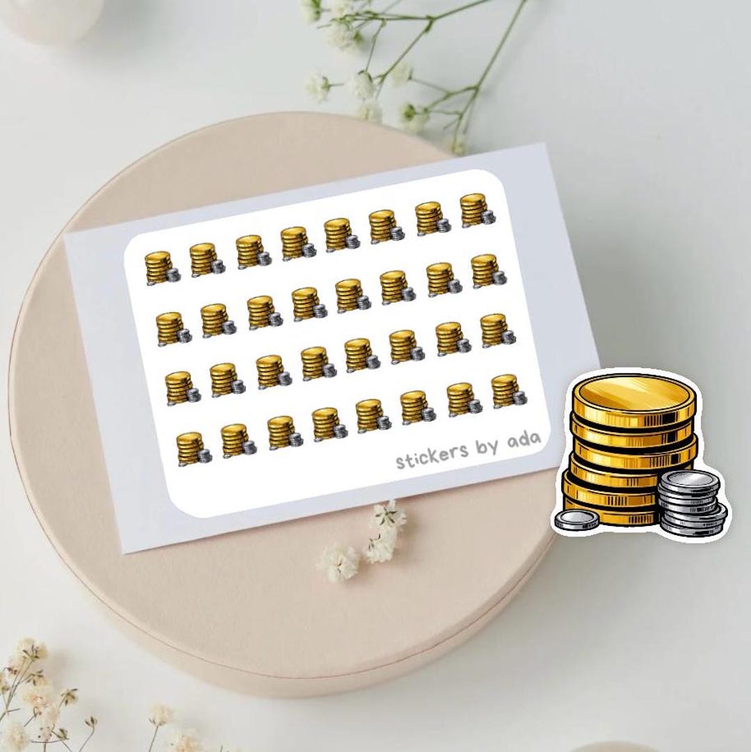 Mini Coins Stickers: Planner, Journal, Financial Stickers - Etsy