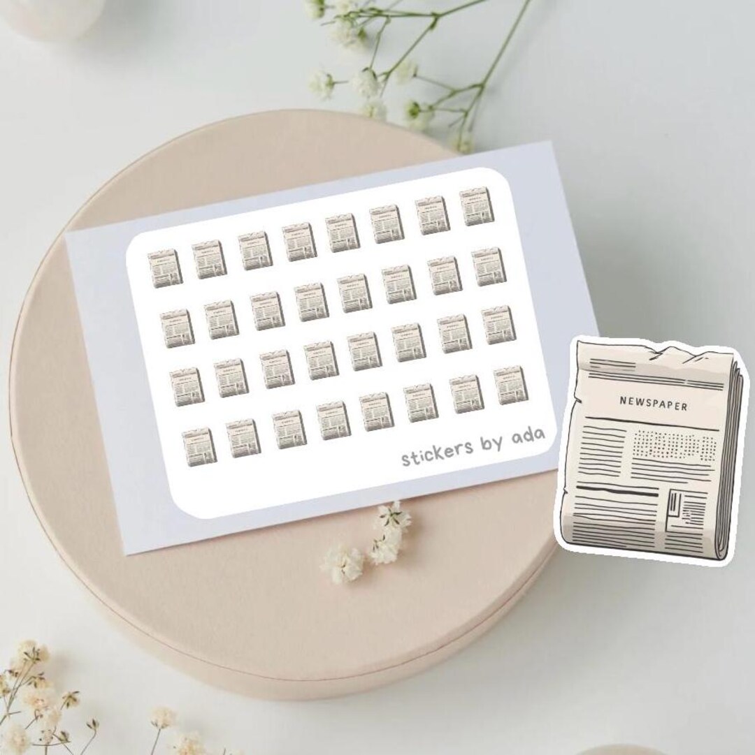 Mini Newspaper Stickers to Use in a Daily Planner, Bullet Journal ...