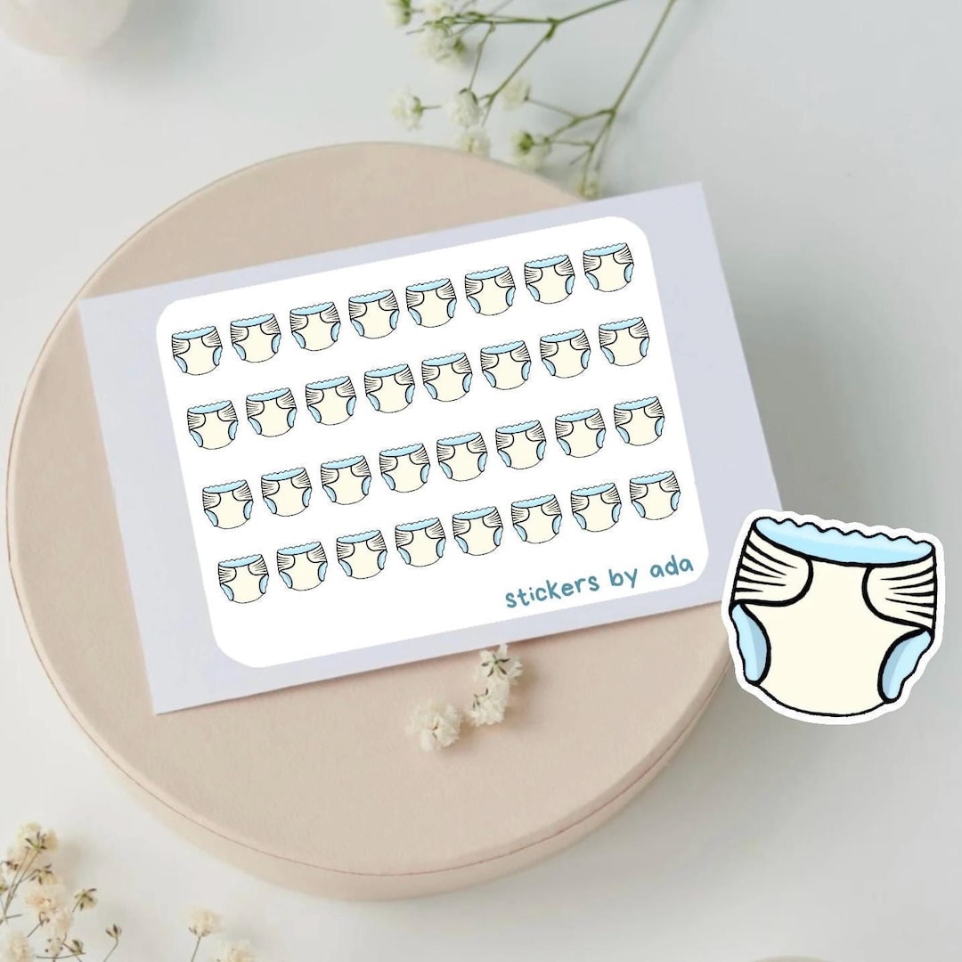 Mini Diaper Stickers to Use in a Daily Planner, Bullet Journal ...