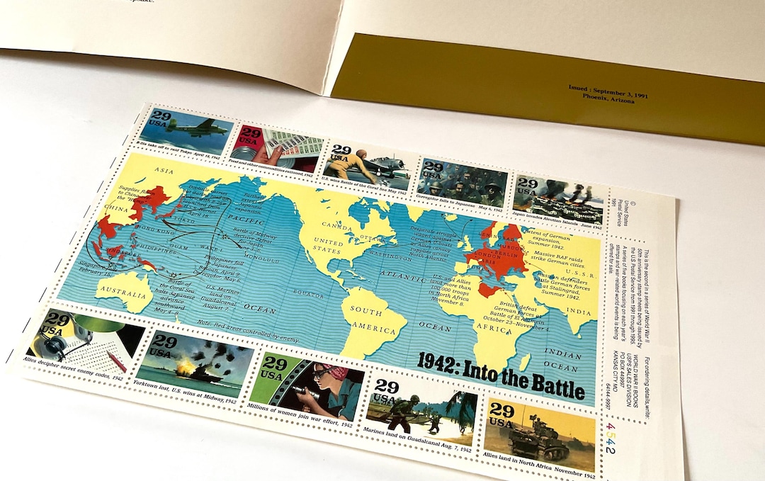 WWII 50th Anniversary Stamp Set - US Postal Service Commemorative ...