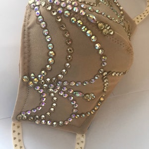 Rhinestoned, Bejeweled, Beaded Face Mask Cover, Fashion Mask - Etsy