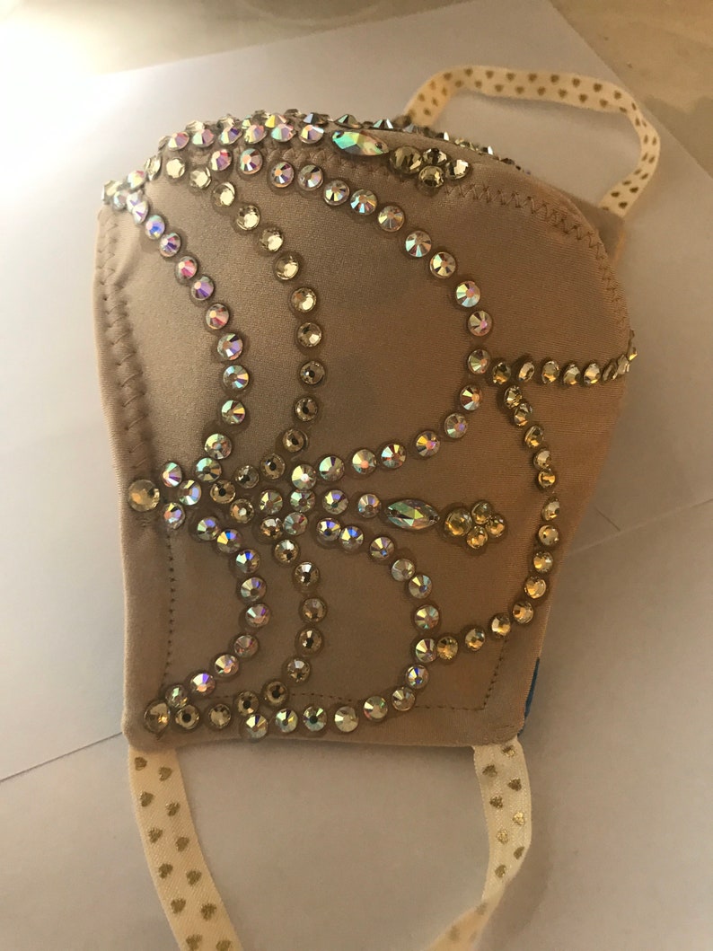 Rhinestoned bejeweled beaded face mask cover fashion mask | Etsy