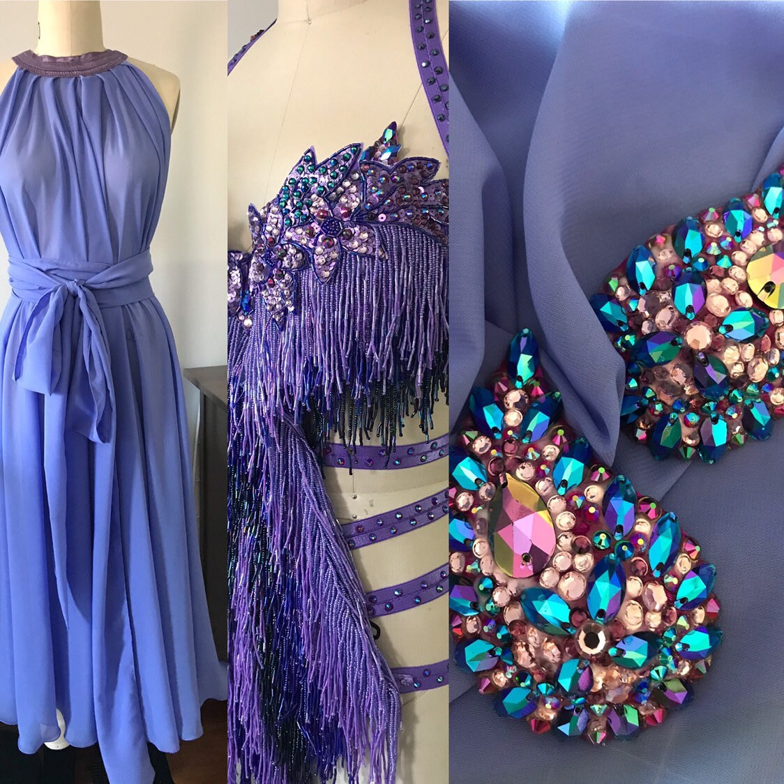 Beaded Fringe Shimmy in Costume Purple - Etsy