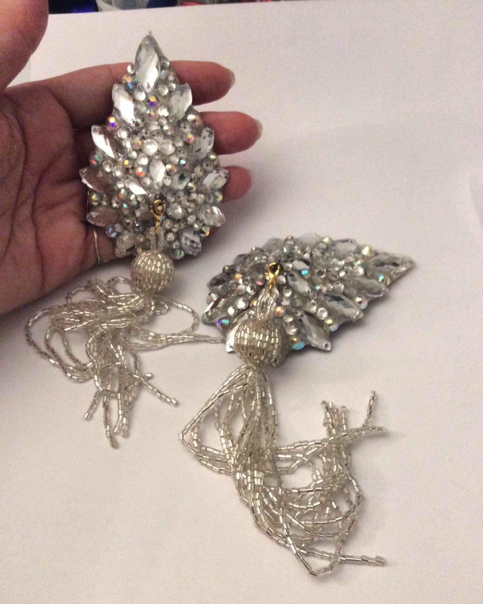 Teardrop Shape Pasties, Crystal, With Tassels - Etsy