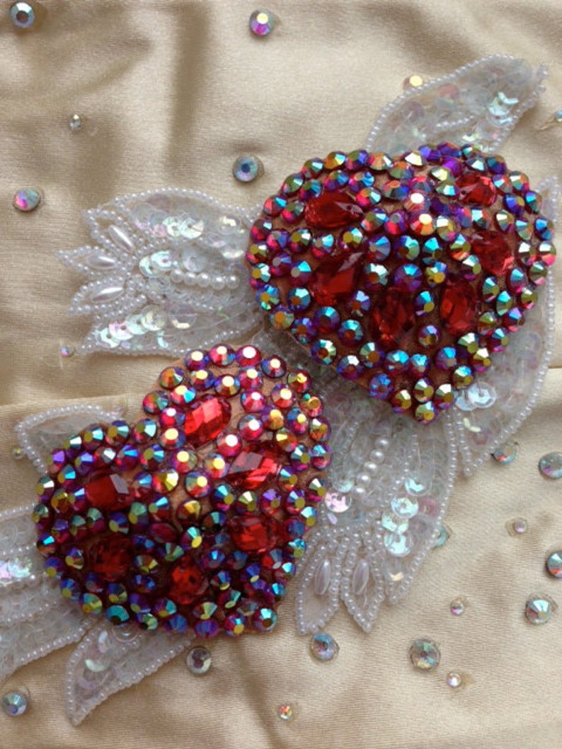 Red Heart Burlesque Pastie Rhinestones Burlesque - Etsy