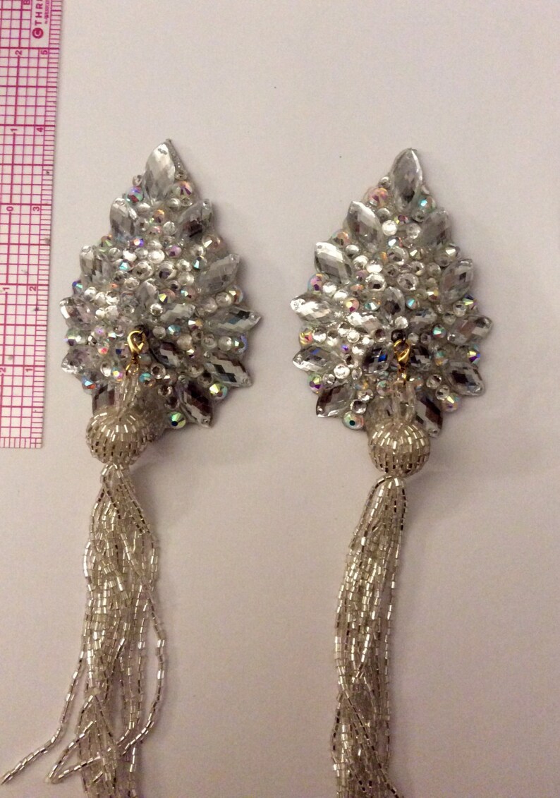 Teardrop Shape Pasties, Crystal, With Tassels - Etsy
