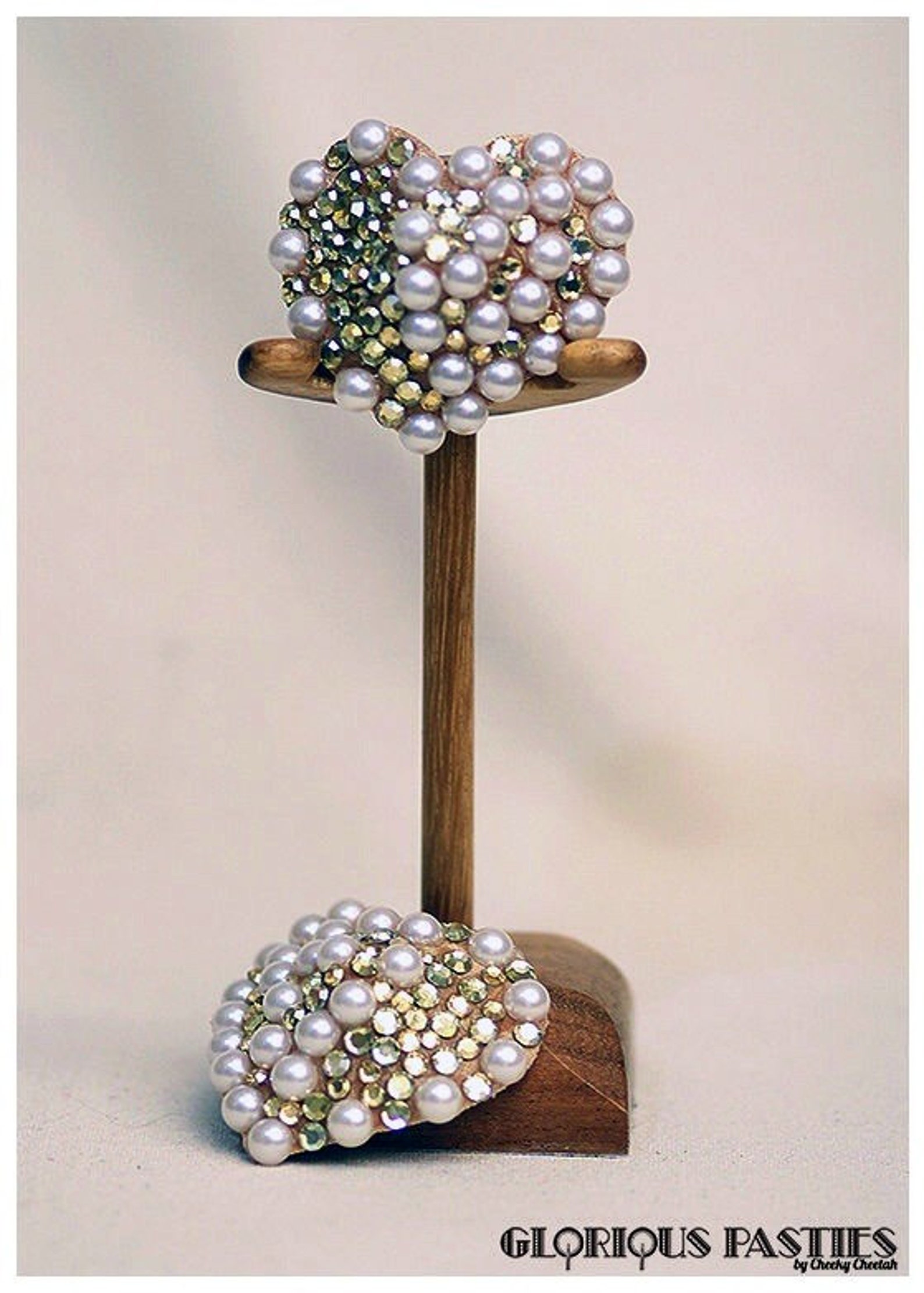 Heart Pasties Pearls and Rhinestones - Etsy