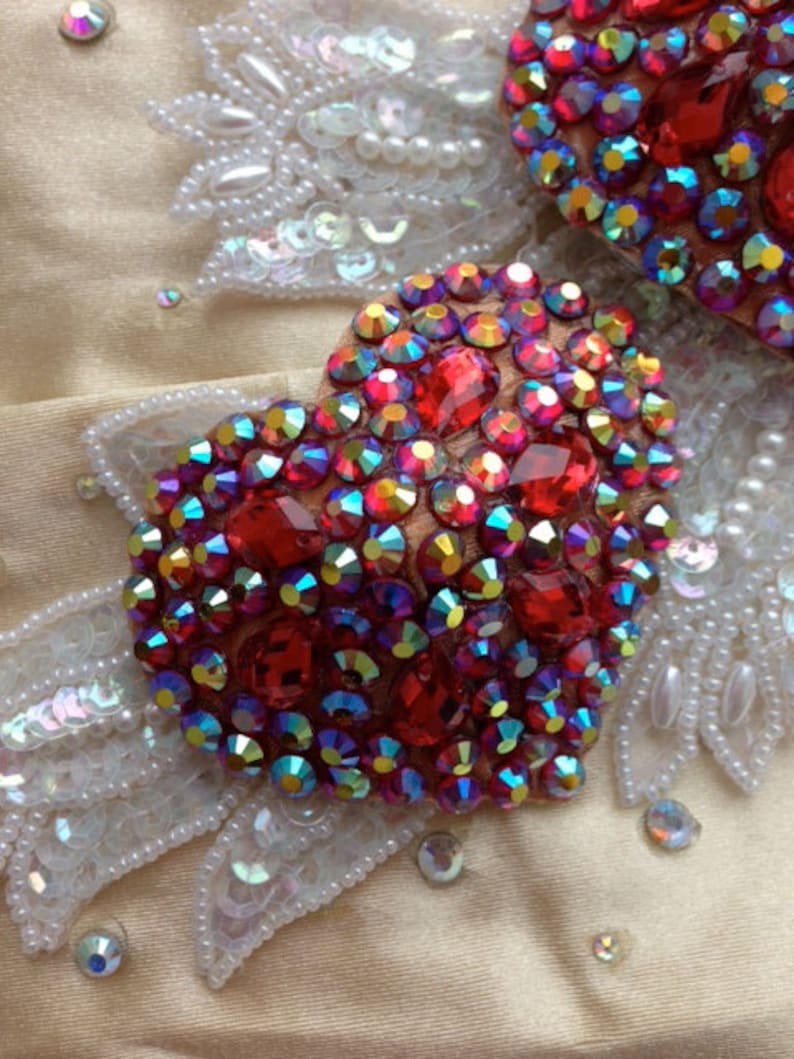 Red Heart Burlesque Pastie Rhinestones Burlesque - Etsy