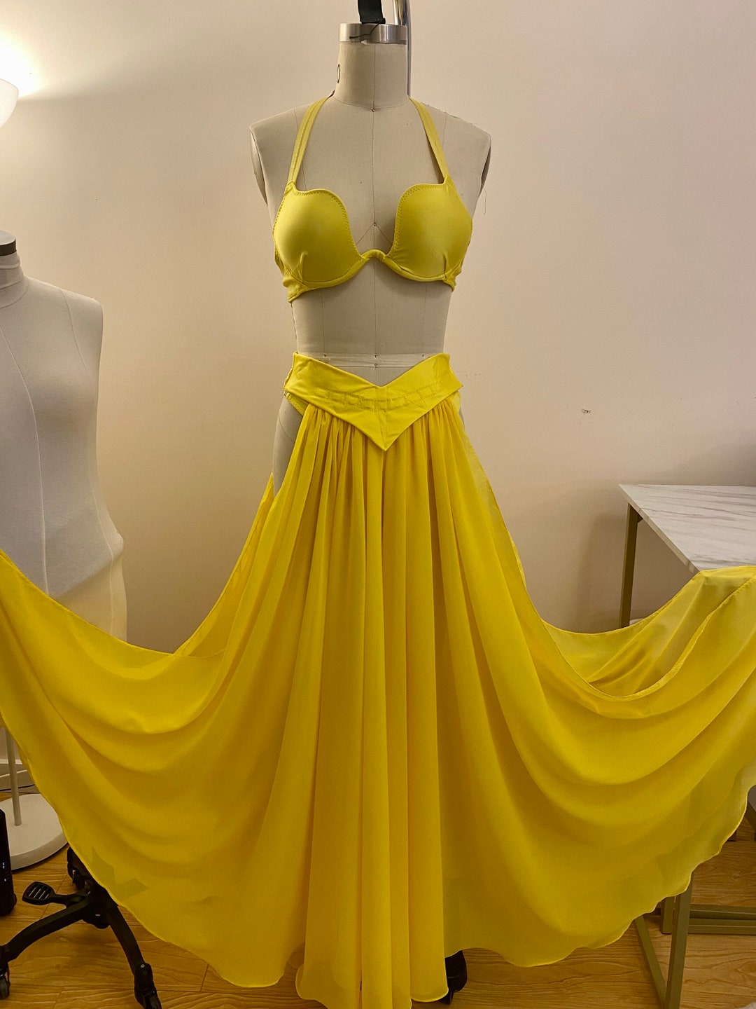 Plunge Bra Panel Skirt High Leg Panty DIY Set Etsy