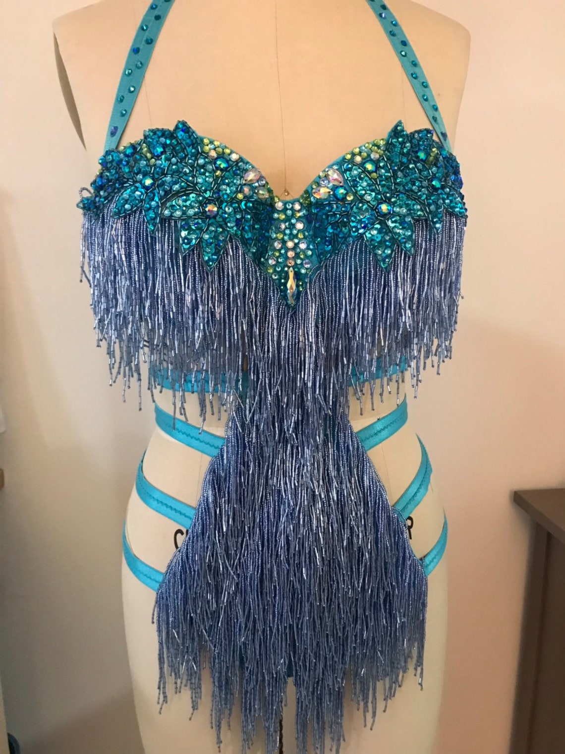 Beaded Fringe Shimmy in Costume Purple - Etsy