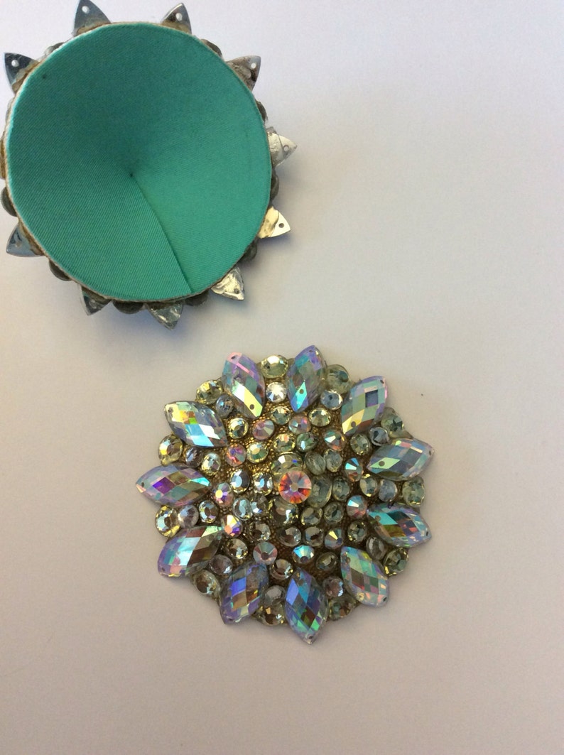 Crystal AB Pasties Pointy Stones Gold Base Champagne Stones - Etsy