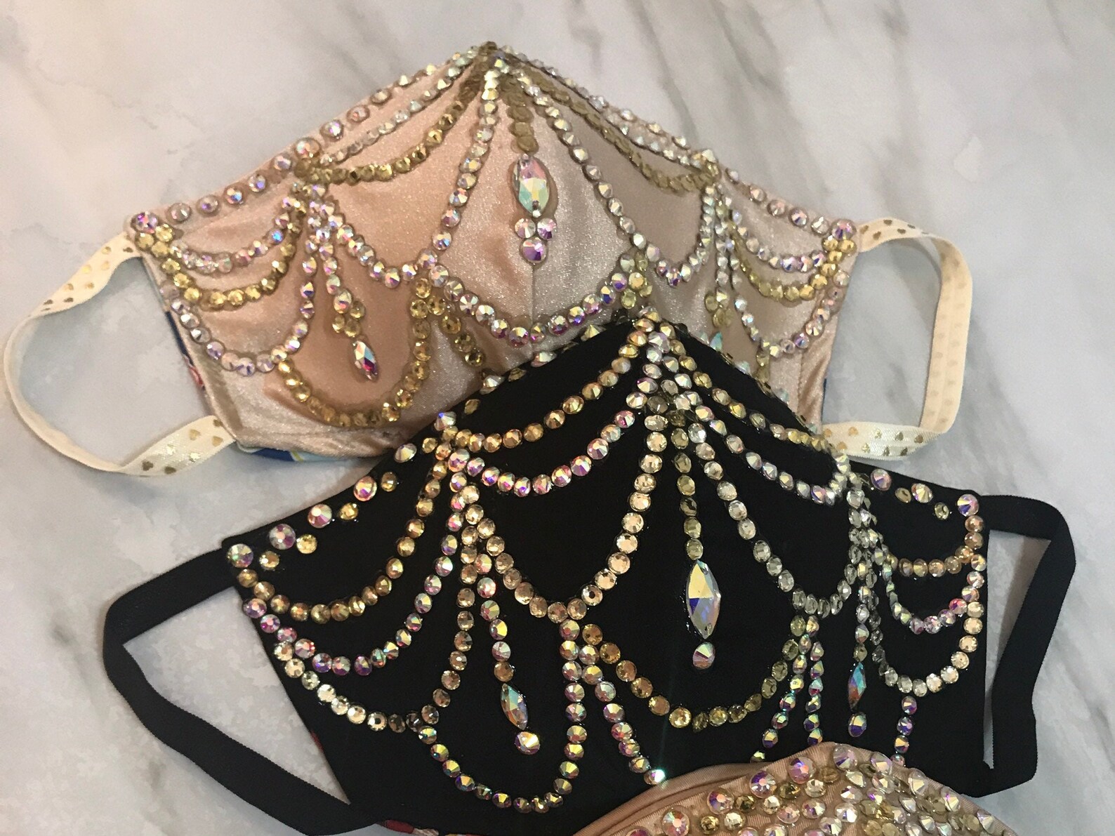 Rhinestoned bejeweled beaded face mask cover fashion mask | Etsy