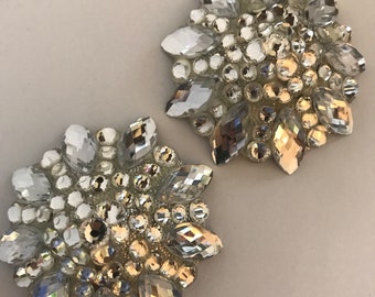 Crystal AB Pasties Pointy Stones Gold Base Champagne Stones | Etsy