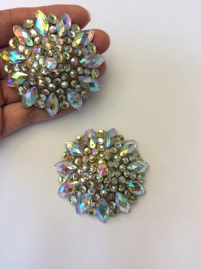 Crystal AB Pasties Pointy Stones Gold Base Champagne Stones - Etsy