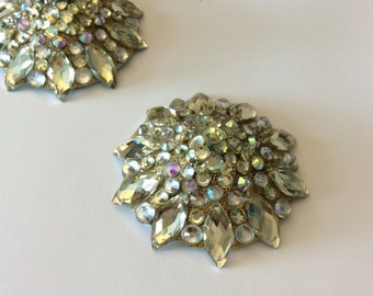Crystal AB Pasties Pointy Stones Gold Base Champagne Stones | Etsy