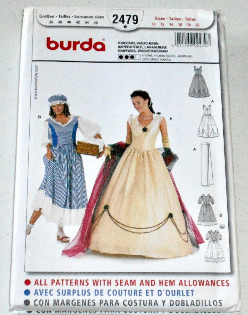 Burda , RH Sewing Patterns Historical Styled Costume Patterns - Etsy