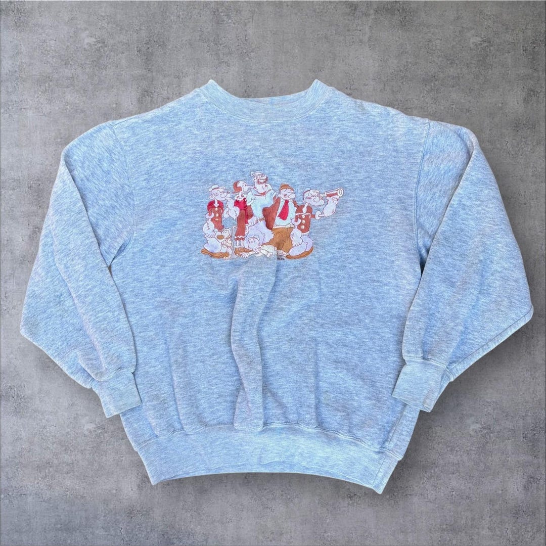 Vintage 90s Popeye the Sailor Man Cartoon Crewneck Sweatshirt ...