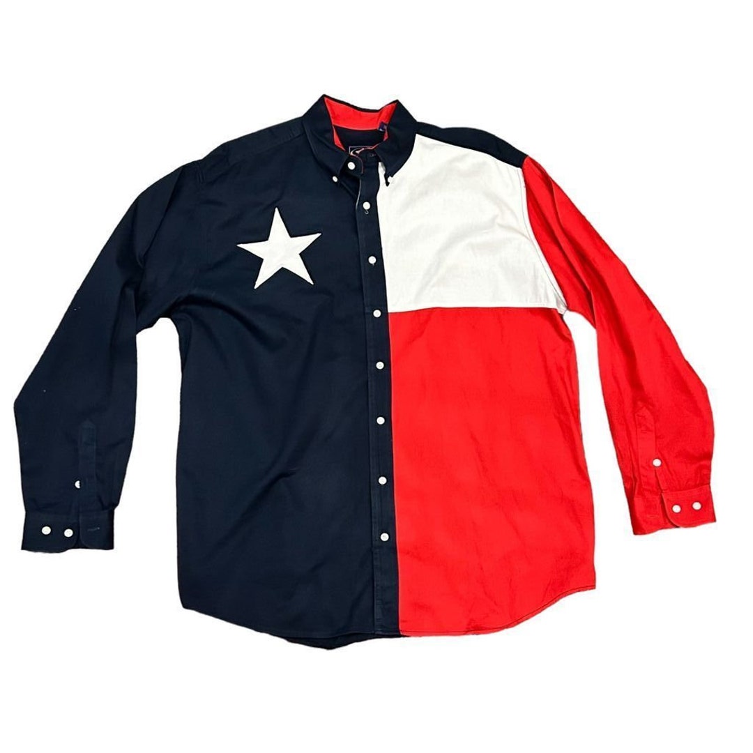 Roper Texas Flag Colorblock Snap Western Shirt Long Sleeve Multicolor ...