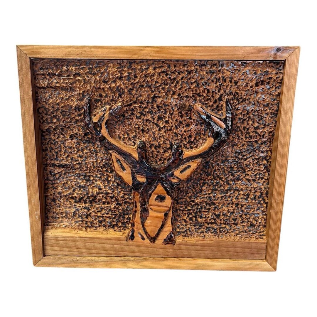 Handcrafted Rustic Wood Deer Wall Art Sculpture 12.5"x14" OOAK - Etsy