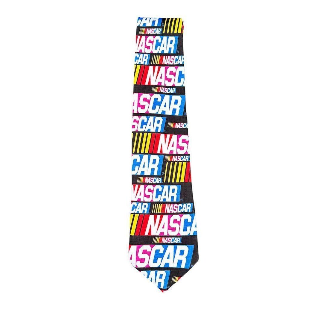 Vintage Ralph Marlin NASCAR Racing Logo Men's Tie Multicolor Geometric ...