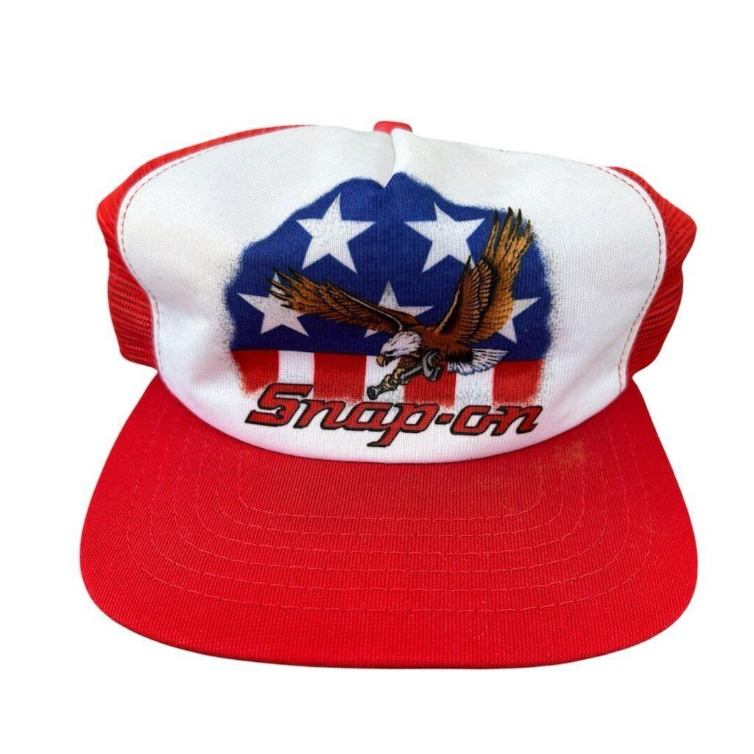 Vintage Snap-on Tools Trucker Snapback Hat Red Racing Theme Adjustable ...