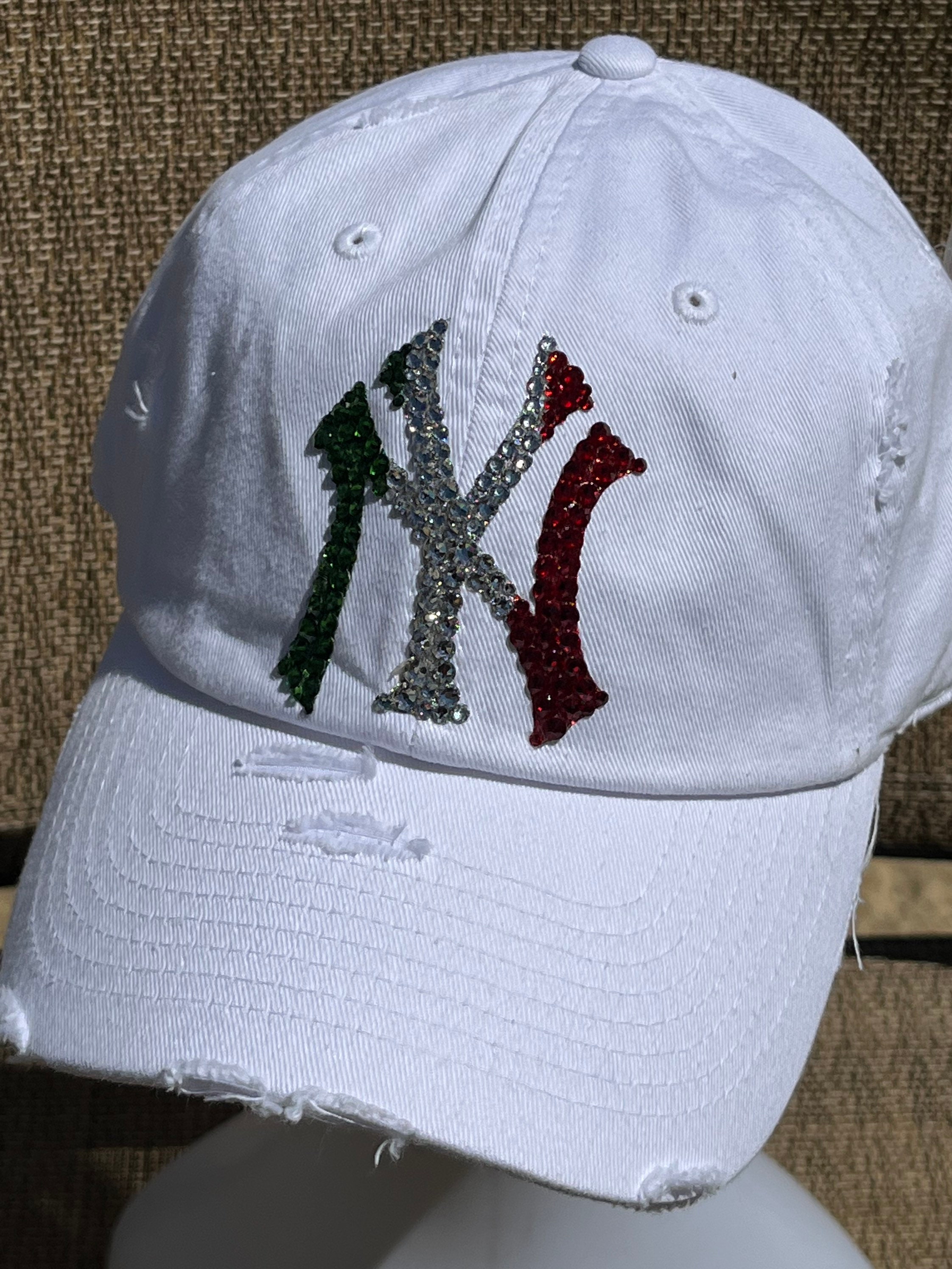 Italian Flag Yankees NY Swarovski Rhinestone Baseball Hat - Etsy