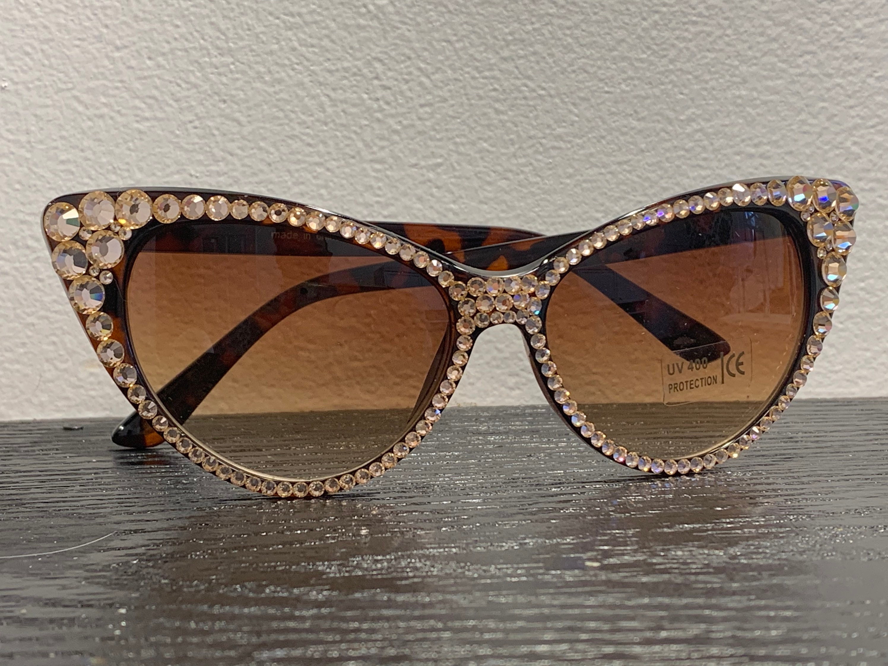 Gorgeous Crystal Rhinestone Cat Eye Glam Sunglasses SUPER - Etsy