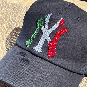 Italian Flag Yankees NY Swarovski Rhinestone Baseball Hat - Etsy