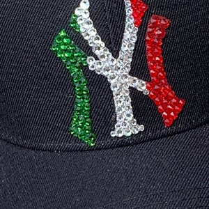 Italian Flag Yankees NY Swarovski Rhinestone Baseball Hat - Etsy