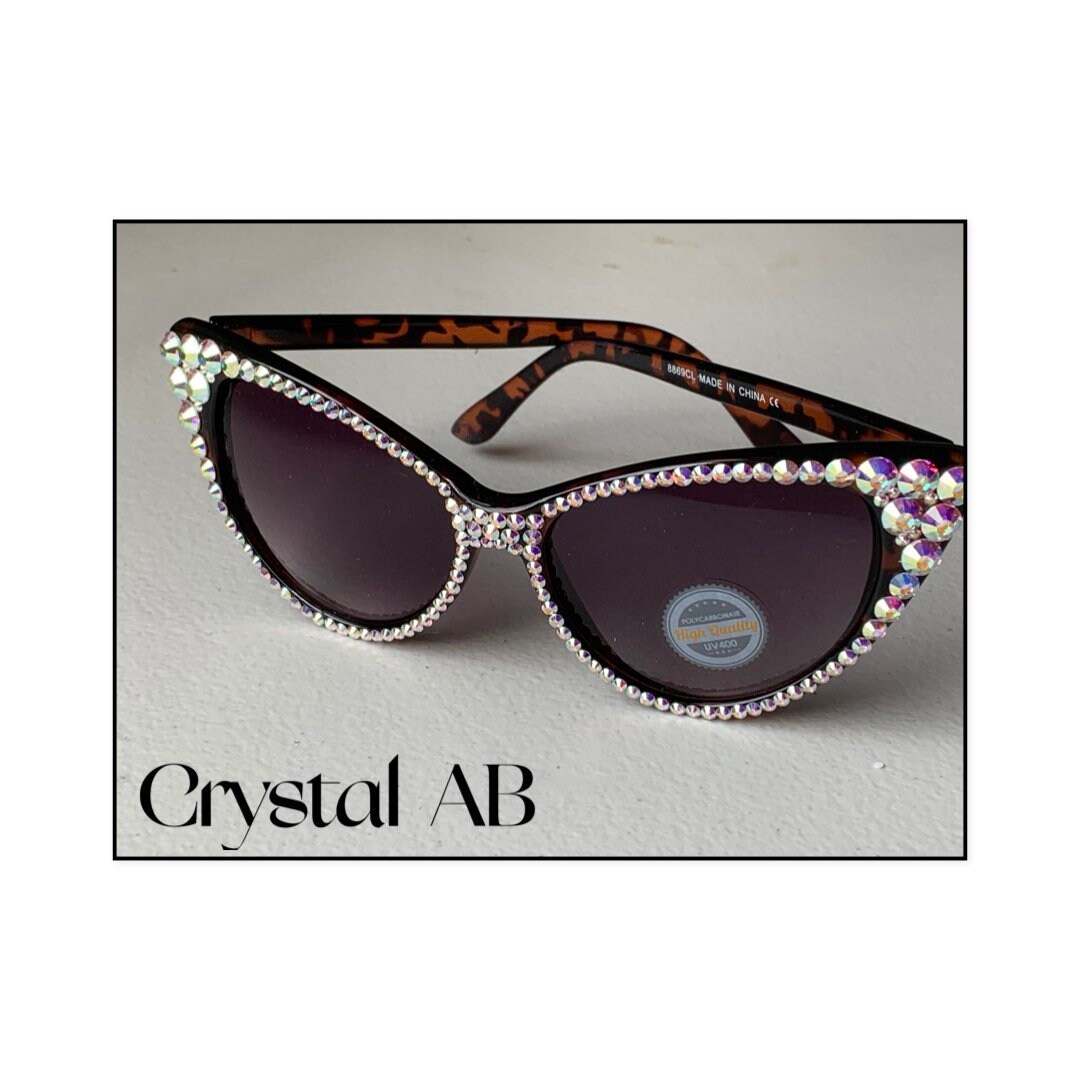 Gorgeous Crystal Rhinestone Cat Eye Glam Sunglasses SUPER - Etsy