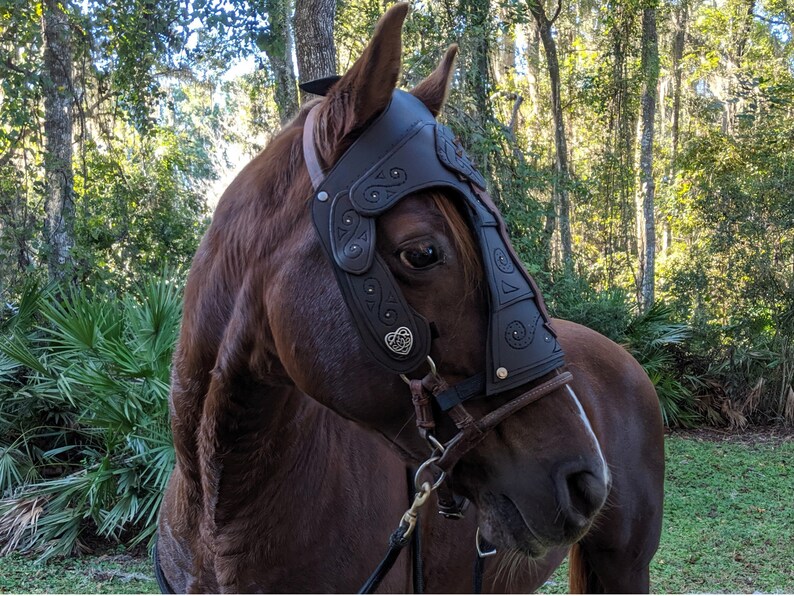 Epic Chanfron Horse Face Armor in Brown Leather Color - Etsy