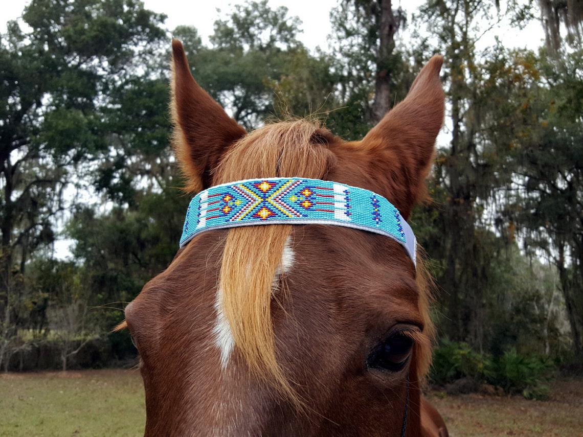 American Indian Style Blue Browband for Horse or Pony With - Etsy